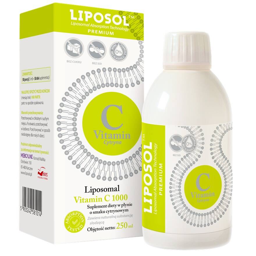 Liposol Liposomalna Witamina C 250 ml cytrynowy | Sklep Naturawit
